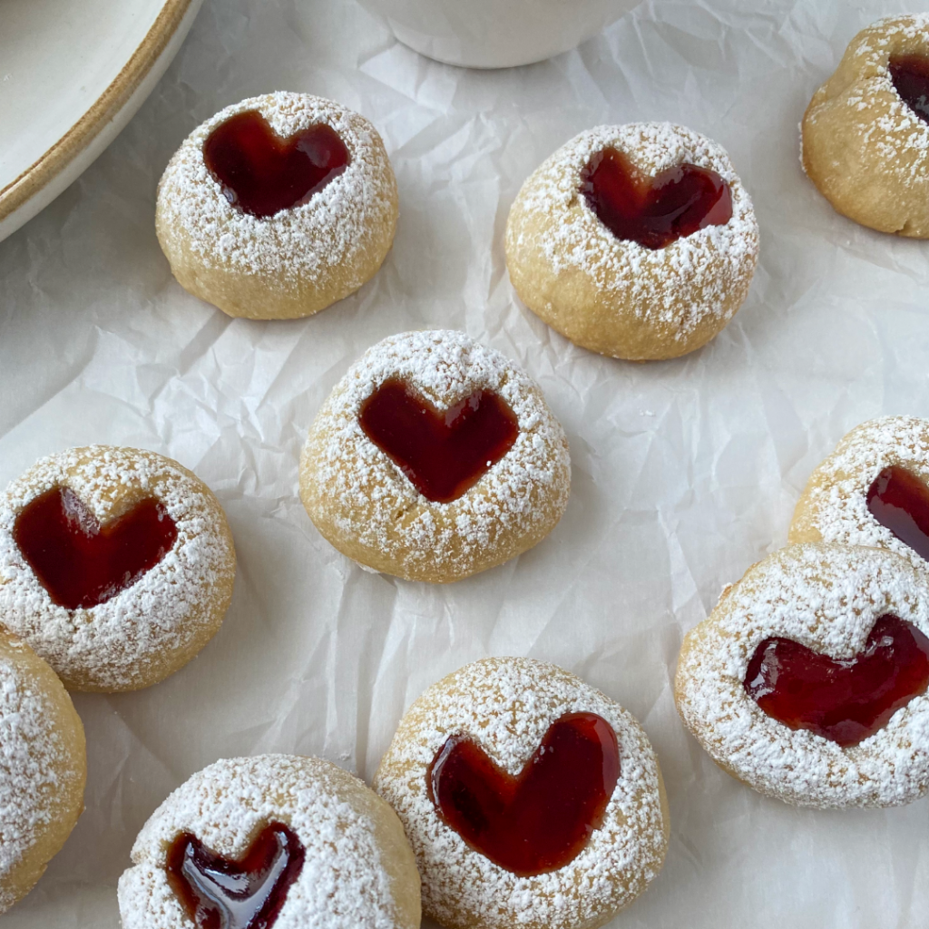 Galletas thumbprint de corazon - La Soleta Arte en Cocina